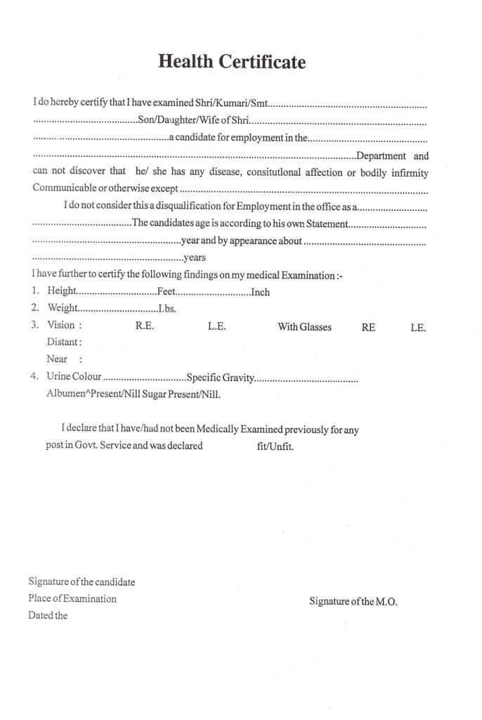 Health Certificate By Abhi Sir 